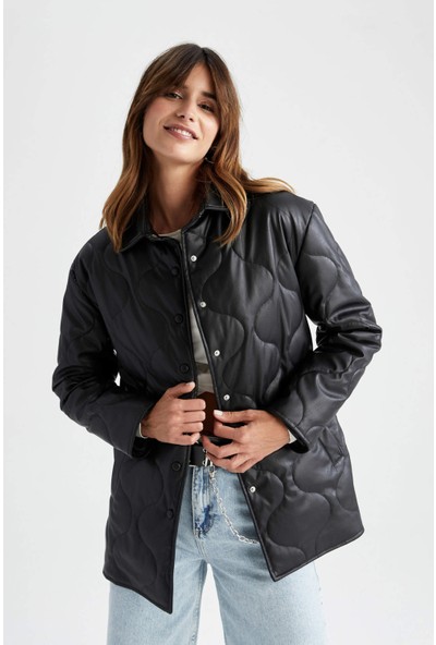 Regular Fit Fermuarlı Suni Deri CEKET X3544AZ22AU Regular Fit Fermuarlı Suni Deri CEKET X3544AZ22AU