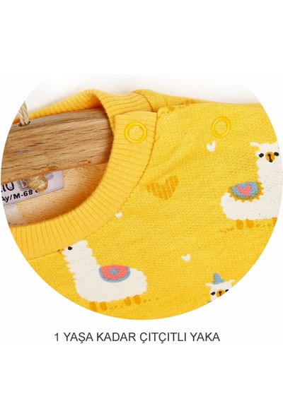 Hellobaby Basic Kız Bebek Şardonlu Iki Ip Baskılı Sweatshirt