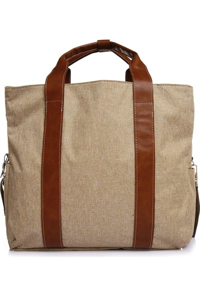 Baby Mom Keten Anne Bebek Bakım Kol Çantası