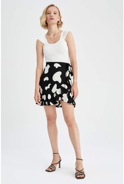 DeFacto Regular Fit Desenli Mini Etek Z2494AZ22SM