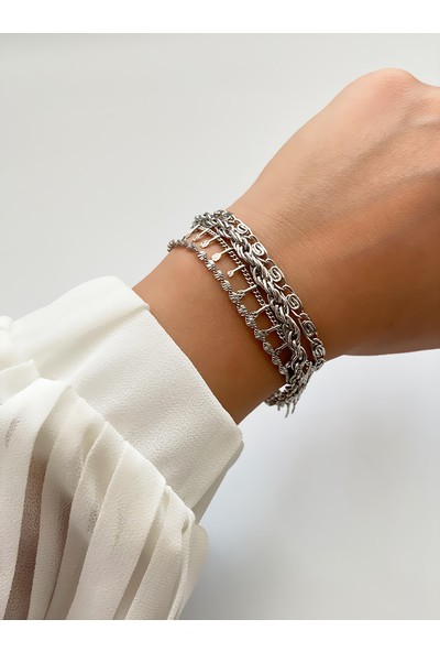Sgaccessory Silver Renk Çelik Dört Zincirli Kadın Bileklik Sgaccessory Silver Renk Çelik Dört Zincirli Kadın Bileklik