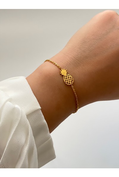 Sgaccessory Gold Kadın Ananaslı Minimal Zincir Çelik Bileklik Sgaccessory Gold Kadın Ananaslı Minimal Zincir Çelik Bileklik