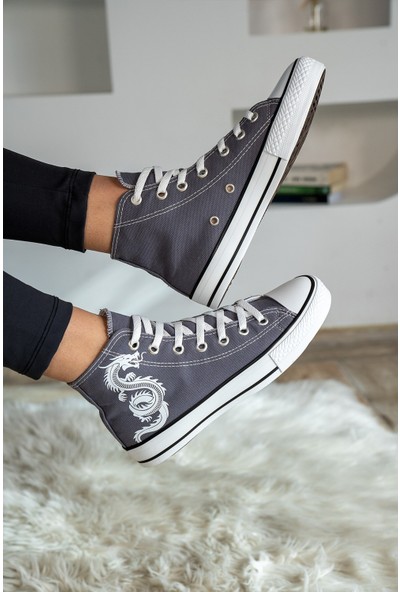 Bartrobel Kadın Füme Convers Baskı Bilekli Spor Sneaker