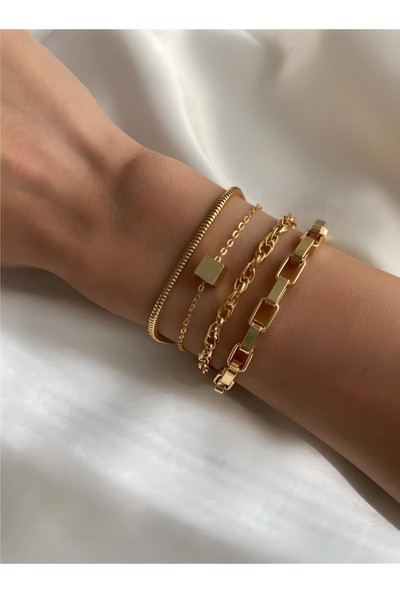 Kozen Küp Detaylı Dörtlü Kombin Bileklik