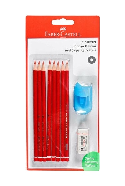 Faber Castell Kırmızı Kopya Kalemi 8'li Set Faber Castell Kırmızı Kopya Kalemi 8'li Set
