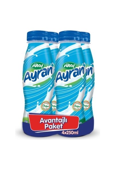 Sütaş Şişe Ayran 4X250 ml * 9 Adet Sütaş Şişe Ayran 4X250 ml * 9 Adet