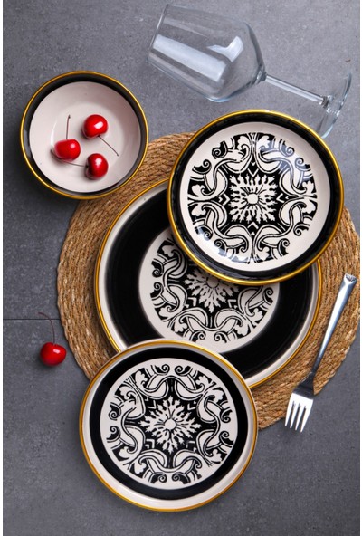 Abka 24 Parça Özel Tasarım Handmade Yemek Takımı Çorba Kasesi Pasta Tabağı Servis Tabağı Yemek Tabağı Abka 24 Parça Özel Tasarım Handmade Yemek Takımı Çorba Kasesi Pasta Tabağı Servis Tabağı Yemek Tabağı