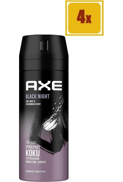 Axe Men Deodorant Black Night 150 ml - 4'lü Avantaj Paketi Axe Men Deodorant Black Night 150 ml - 4'lü Avantaj Paketi