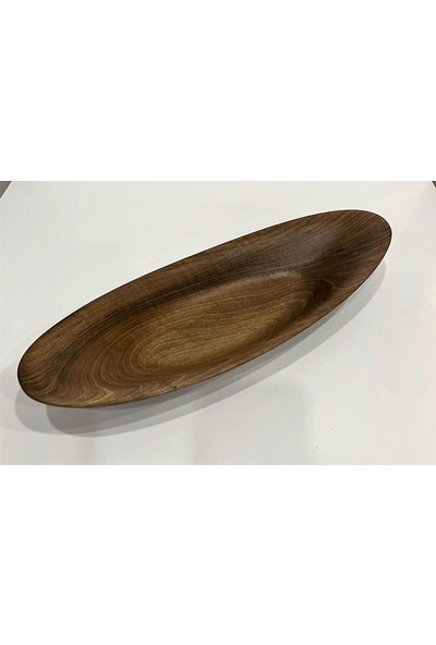 Moon Iron Ahşap Dekoratif Kayık Tabak - Ceviz Moon Iron Ahşap Dekoratif Kayık Tabak - Ceviz