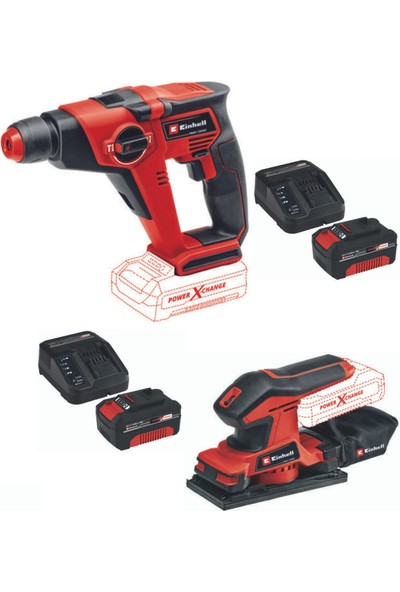 Einhell Te-Hd 18/12 Akülü Matkap Tc-Os 18/187 Zımpara Makinesi 2X4.0AH Starter Kit Akülü Set Einhell Te-Hd 18/12 Akülü Matkap Tc-Os 18/187 Zımpara Makinesi 2X4.0AH Starter Kit Akülü Set