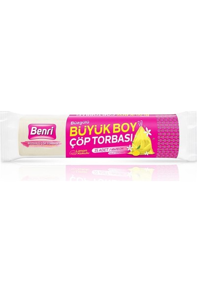 Benri Limon Kokulu Büzgülü Çöp Torbası 15'li Benri Limon Kokulu Büzgülü Çöp Torbası 15'li
