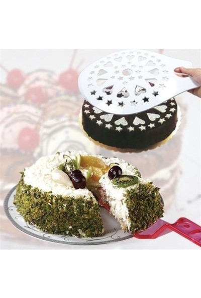 Buffer® Dekoratif Desenli Pasta Süsleme Şablonu ve Pasta Taşıma Aleti