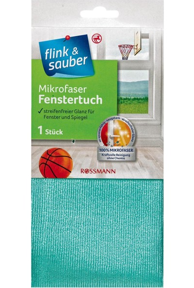 Flink & Sauber Mikrofiber Cam Bezi Tekli, 40X40 cm Flink & Sauber Mikrofiber Cam Bezi Tekli, 40X40 cm