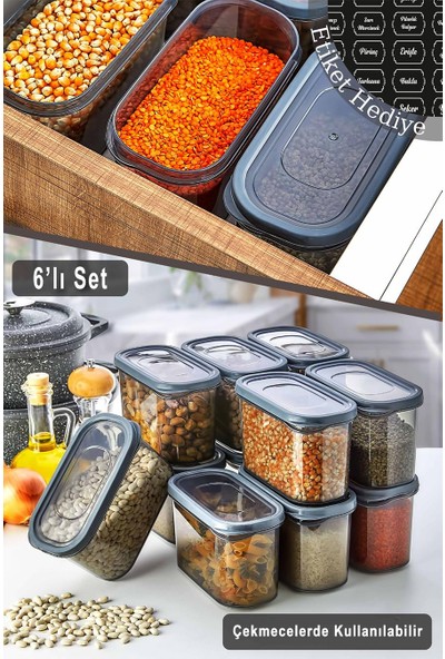 Homeniva The Anabel 6'lı Set Erzak Saklama Kabı 1000ML (6X1000ML) Homeniva The Anabel 6'lı Set Erzak Saklama Kabı 1000ML (6X1000ML)