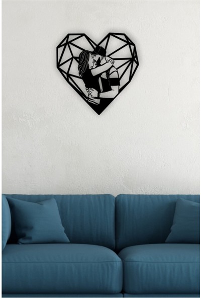 Otto Ahşap Kalp ve Çift Ahşap Duvar Dekoru