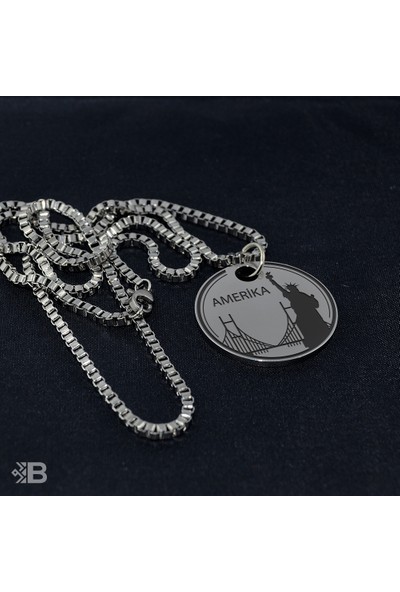 Bayzade Amerika Yuvarlak Çelik Kolye - 1162 Bayzade Amerika Yuvarlak Çelik Kolye - 1162