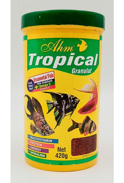 Ahm Tropical Granulat Balık Yemi 1000ML 420GR Ahm Tropical Granulat Balık Yemi 1000ML 420GR