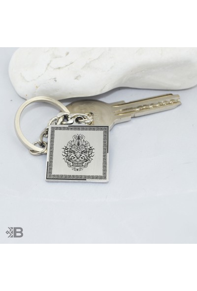 Bayzade Aztek Maske Kare Çelik Anahtarlık - 15722 Bayzade Aztek Maske Kare Çelik Anahtarlık - 15722