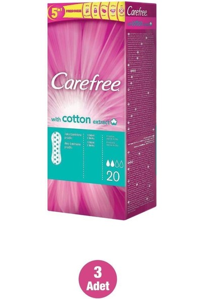 Carefree Refresh Breathable Günlük Ped 20'li x3 Carefree Refresh Breathable Günlük Ped 20'li x3