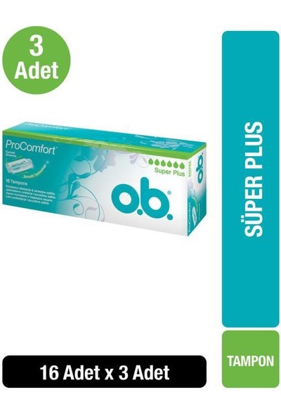 O.B Tampon Süper Plus Yeni 16'lı x3