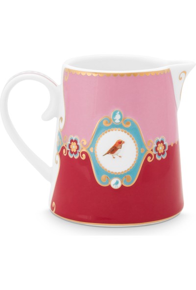 Love Birds Madalyon Desenli Sütlük Kırmızı Pembe 270 ml Love Birds Madalyon Desenli Sütlük Kırmızı Pembe 270 ml