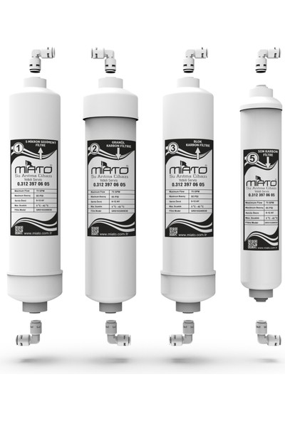 Su Arıtma Filtresi Miato 4’lü Filtre Su Arıtma Filtresi Miato 4’lü Filtre