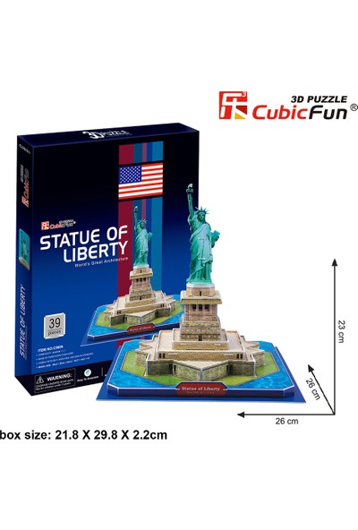Cubic Fun 3D 39 Parça Puzzle Özgürlük Anıtı - Abd Cubic Fun 3D 39 Parça Puzzle Özgürlük Anıtı - Abd