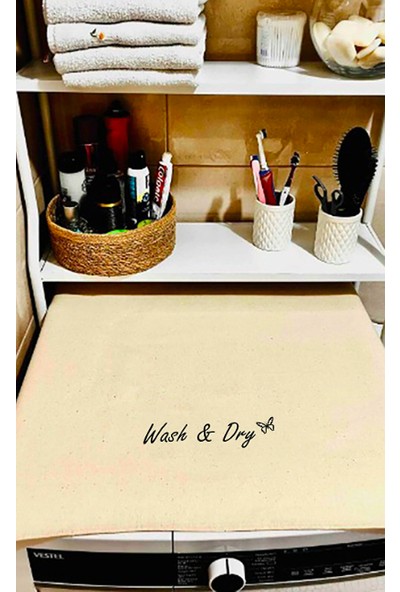 Bagand Krem Çamaşır Makine Örtüsü Wash&dry Baskılı Bagand Krem Çamaşır Makine Örtüsü Wash&dry Baskılı