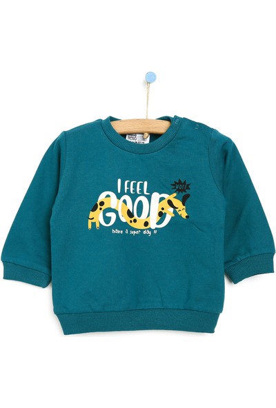 Hellobaby Basic Erkek Bebek Şardonlu Iki Ip Baskılı Sweatshirt