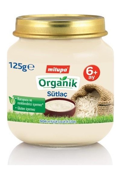 Milupa Organik Sütlaç Kavanoz Maması 125GR