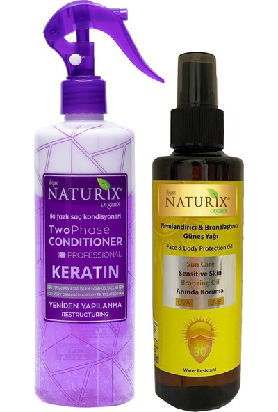 Naturix Bronzlaştırıcı Spf 30 Hassas Ciltlere Özel Portakal Yağlı Güneş Yağı 200 ml + Keratin Bakım Iki Fazlı Sıvı Saç Kremi 400 ml Naturix Bronzlaştırıcı Spf 30 Hassas Ciltlere Özel Portakal Yağlı Güneş Yağı 200 ml + Keratin Bakım Iki Fazlı Sıvı Saç Kremi 400 ml
