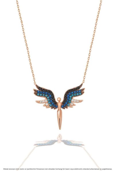 Mikail Kolye Serisi Renk Seçenekli Zirkon Taşlı Kanat Melek Kadın Kolye 925 Gümüş Zincirli Mikail Kolye Serisi Renk Seçenekli Zirkon Taşlı Kanat Melek Kadın Kolye 925 Gümüş Zincirli
