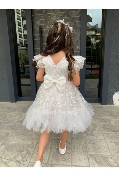 HMZ Tokalı Güpürlü Abiye Elbise