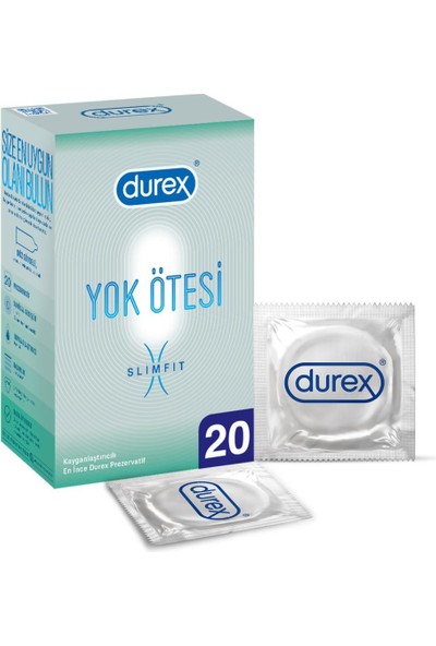 Durex Yok Ötesi Slim Fit 20’li İnce Prezervatif Durex Yok Ötesi Slim Fit 20’li İnce Prezervatif