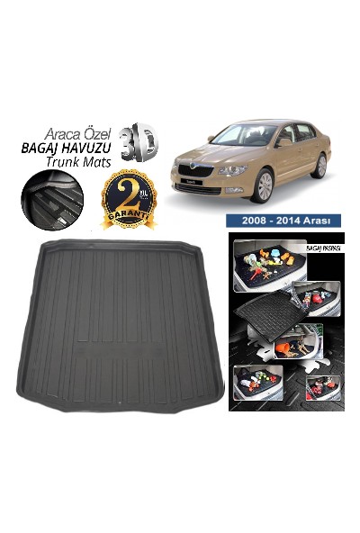 Born Garage 2010 Skoda Superb Bagaj Havuzu Tam Uyumlu Kauçuk Born Garage 2010 Skoda Superb Bagaj Havuzu Tam Uyumlu Kauçuk