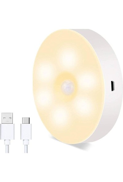 Hareket Sensörlü USB Şarjlı Spot Lamba Mıknatıslı ve Yapışkanlı Gün Işığı Renk LED Hareket Sensörlü USB Şarjlı Spot Lamba Mıknatıslı ve Yapışkanlı Gün Işığı Renk LED