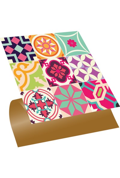 Kendinden Yapışkanlı Colorful Desenli Pvc Karo 30X30 cm (11 Adet) 1m2 Kendinden Yapışkanlı Colorful Desenli Pvc Karo 30X30 cm (11 Adet) 1m2