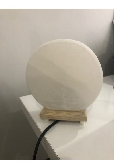 Beyaz Doğal Kaya Tuz Lambası (Oval Yüzey)
