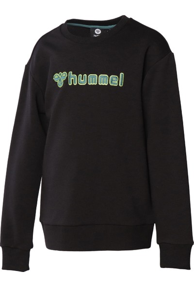 Hummel Bisiklet Yaka Nakişli Siyah Erkek Eşofman Üstü 921491-2001 Hmldelios Sweatshirt