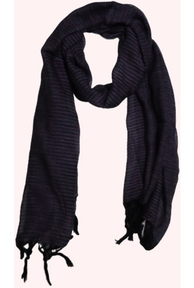 Umaygroup Umay % 100 El Dokuma Unisex Şal - Fular Mor Siyah