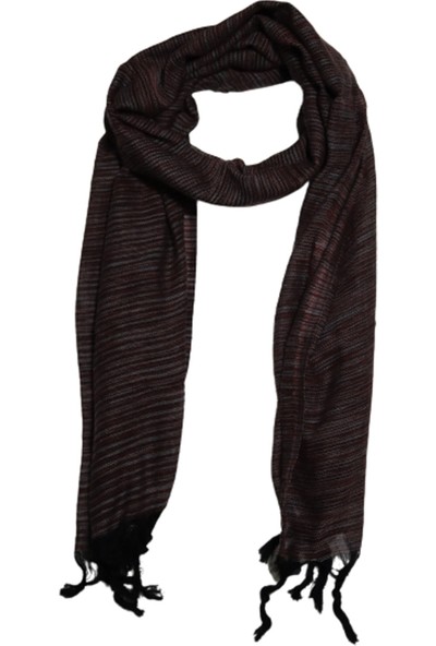 Umaygroup Umay % 100 El Dokuma Unisex Şal - Fular Bordo - Gri