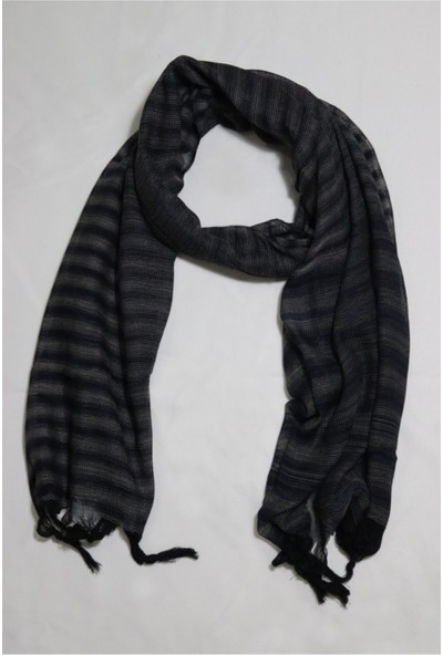 Umaygroup Umay % 100 El Dokuma Unisex Şal - Fular Gri Lacivert