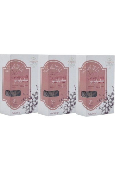 Happy Roots 3'lü Üzüm Çekirdekli Siyez Makarnası Paketi Happy Roots 3'lü Üzüm Çekirdekli Siyez Makarnası Paketi