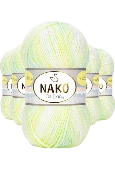 Nako 5 Adet Mini Batik Bebe El Örgü Ipi Sarı Yeşil 32424 Nako 5 Adet Mini Batik Bebe El Örgü Ipi Sarı Yeşil 32424