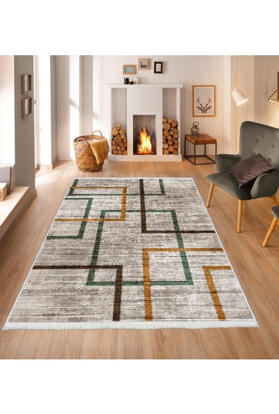 Black White Dijital Baskılı Dot Taban Halı