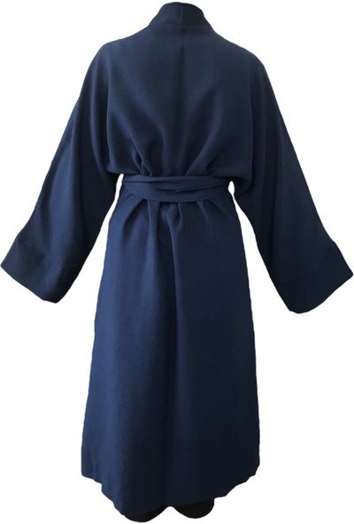 Kimonos Shop Lacivert Keten Oversize Kimono