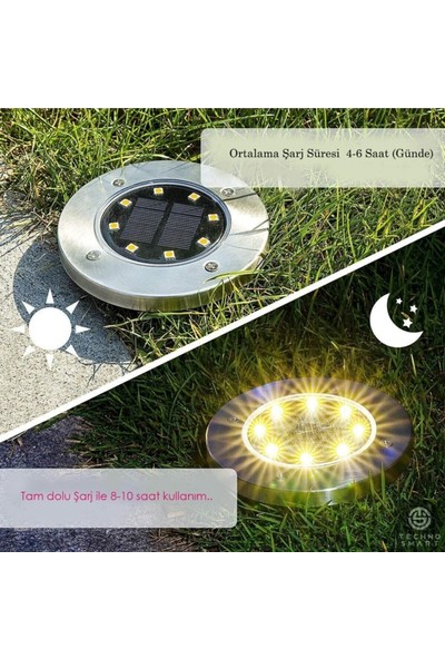 Solar Güneş Enerjili 8 Ledli Kazıklı Çim Zemin Bahçe Aydınlatma 3 W Gün Işığı Sarı LED ( 4 Lü Set ) Solar Güneş Enerjili 8 Ledli Kazıklı Çim Zemin Bahçe Aydınlatma 3 W Gün Işığı Sarı LED ( 4 Lü Set )