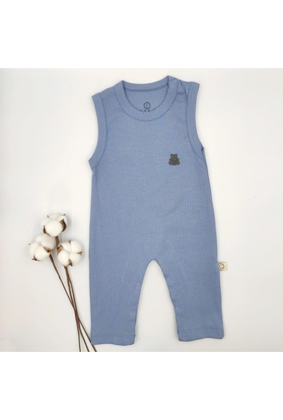 Bebek Star Mavi Renk Sıfır Kol Tulum Bebek Star Mavi Renk Sıfır Kol Tulum