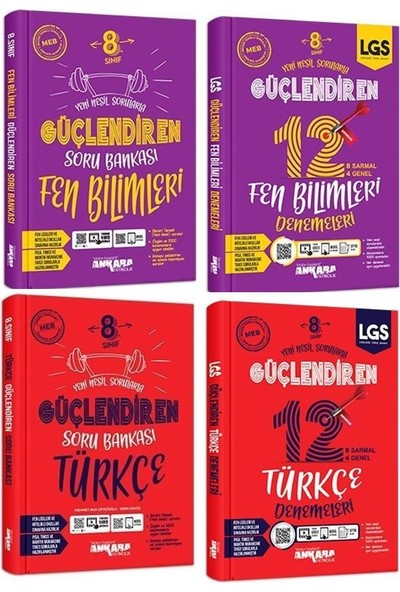 Ankara Yayıncılık Ankara 8. Sınıf Türkçe + Fen Bilimleri Güçlendiren Soru + Deneme Seti 4 Kitap 2023 Ankara Yayıncılık Ankara 8. Sınıf Türkçe + Fen Bilimleri Güçlendiren Soru + Deneme Seti 4 Kitap 2023