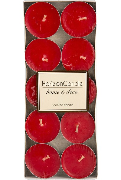 Horizon Candle Çilekli Mum 10'lu - Kırmızı